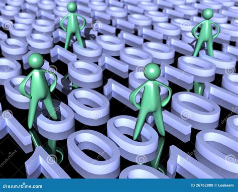 Binary Data And Cartoon Men Stock Illustration Illustration Of Hitech Science