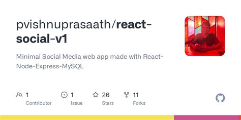 GitHub Pvishnuprasaath React Social V1 Minimal Social Media Web App Made With React Node