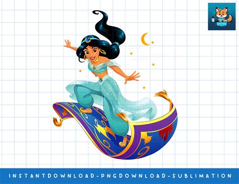 Disney Aladdin Princess Jasmine Magic Carpet Pose Png Subli Inspire Uplift