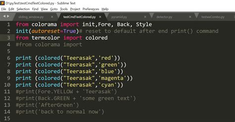 Python3 ใส่สีให้ Text Mode Application