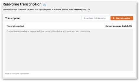 Transcribing With The Aws Management Console Amazon Transcribe