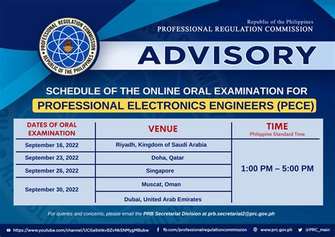 Schedule Of The Online Oral Examination For Professional Electronics