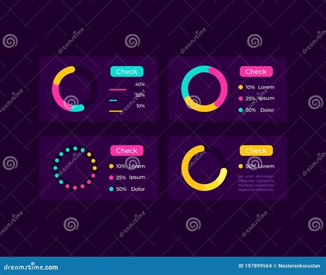 pie charts ui elements kit stock vector illustration of presentation