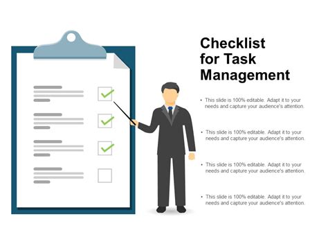 checklist for task management ppt powerpoint presentation file example