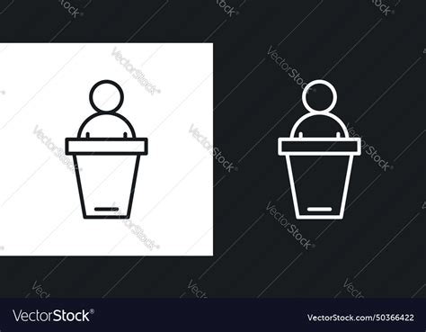 Public Speaker Icon Set Lecture Oratory Podium Vector Image