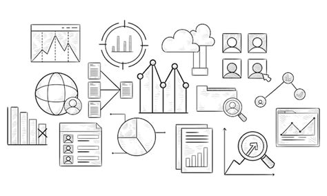Premium Vector Data Analytics Handdrawn Collection