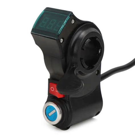 전기 자전거 핸들바 스로틀 키 잠금 켜기끄기 스위치 Lcd 디스플레이 스쿠터 엄지 가속기 그립 티몬