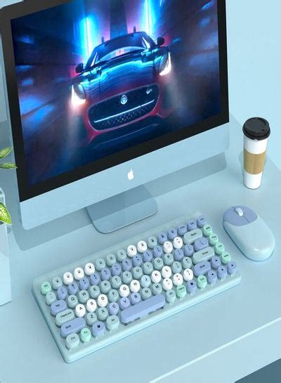 Qw02 Mixed Color Keyboard Round Key Hat Wireless Keyboard Mouse Set 86