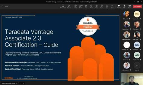 Ali Naqi R On Linkedin I Recently Led A Session On Teradata Vantage Associate Certification As…