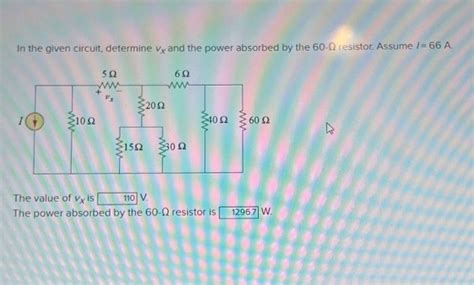 Solved In The Given Circuit Determine Vx And The Power