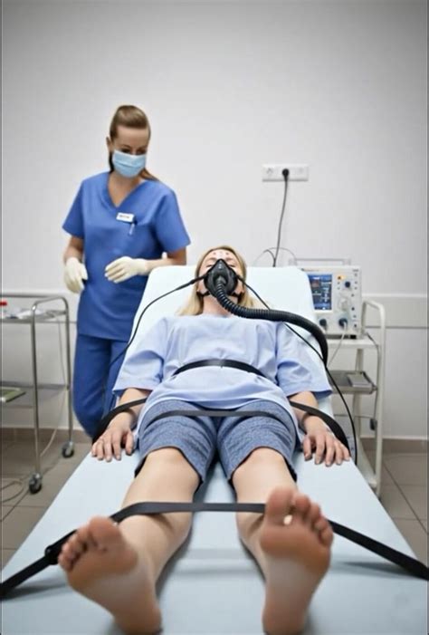 Black Anesthesia Mask Oxygen Mask And Foot Fetish