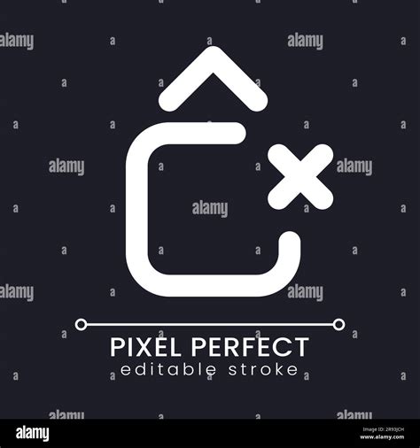 Remove Jump Animation Effect Pixel Perfect White Linear Ui Icon For Dark Theme Stock Vector