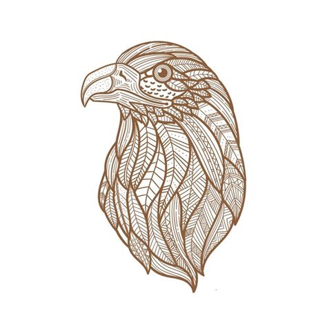 Premium Vector Hand Drawing Ethnic Patterned Eagle Head