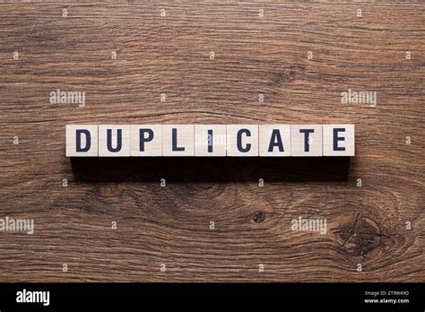 Duplicate Word Concept On Building Blocks Text Stock Photo Alamy