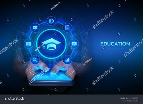 Education Innovative Online E Learning Internet Technology Stock Vector Royalty Free