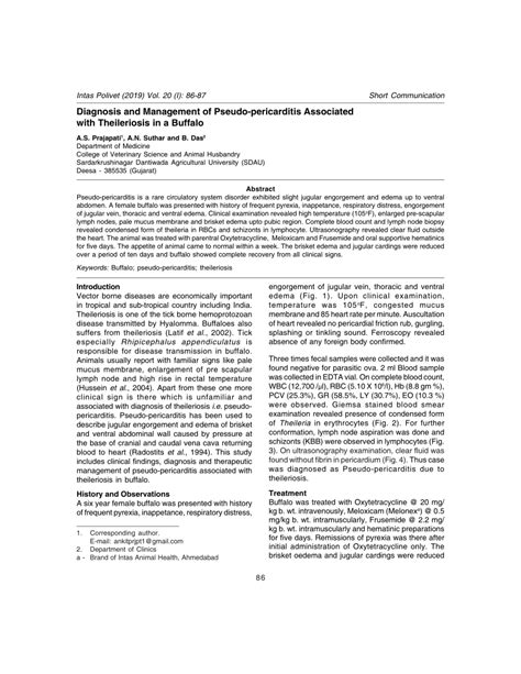 Pdf Diagnosis And Management Of Pseudo Pericarditis Associated