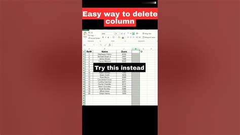Easy Way To Delete Column In Ms Excel Shortcut Key To Delete Column