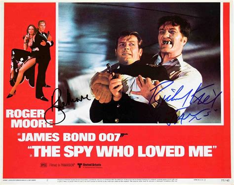 Roger Moore And Richard Kiel Signed Lobby Card