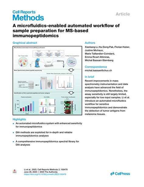 pdf a microfluidics enabled automated workflow of sample preparation