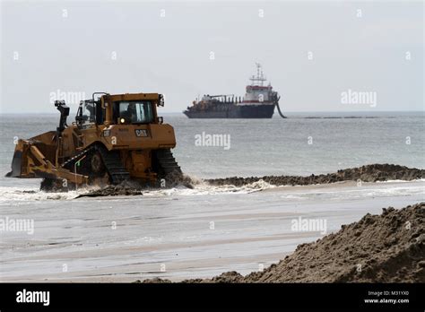 The Hopper Dredges Be Lindholm Is Anchored Off The Coast Of Sandbridge
