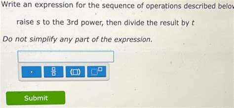solved write an expression for the sequence of operations described