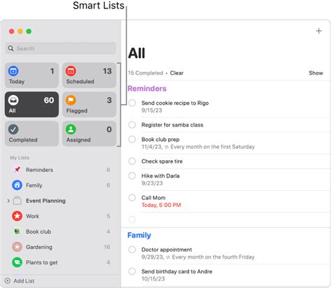 View Reminder Lists On Mac Apple Support Uk
