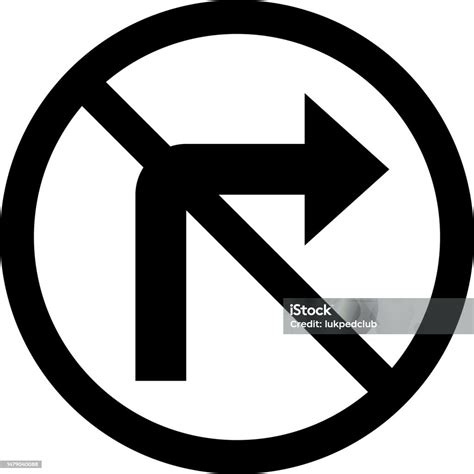 No Turn Right Sign Icon Traffic Sign Vector Illustration Stock