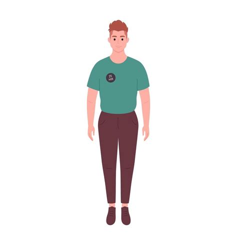 Young Character With Gender Pronouns Pin She He They Non Binary