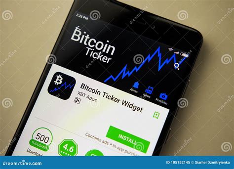 Berlin Germany November Bitcoin Ticker Widget Application On Screen Of Modern