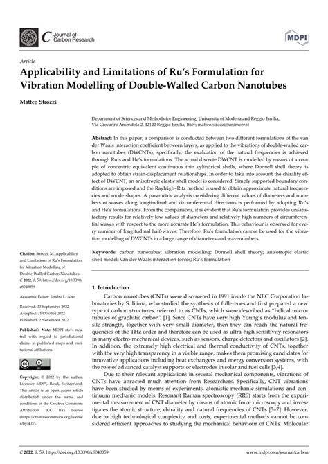 Pdf Applicability And Limitations Of Rus Formulation For Vibration Modelling Of Double Walled