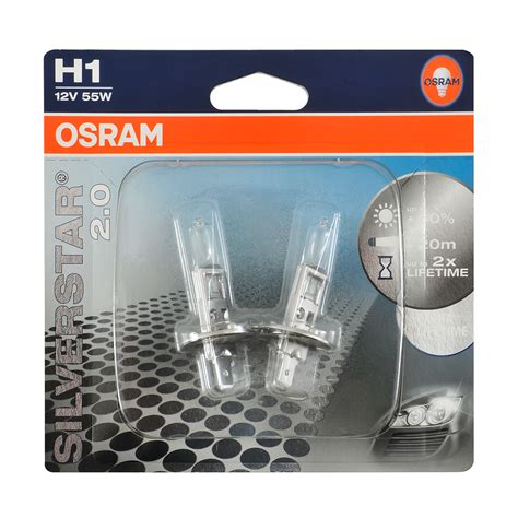 Лампы галогенные OSRAM SILVERSTAR 12V H1 P14.5s 2 шт 64150 SVS-2 (BL ...