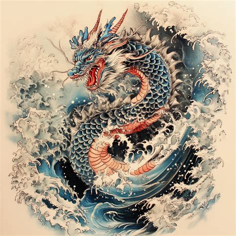 Japanese Dragon Water Tattoo
