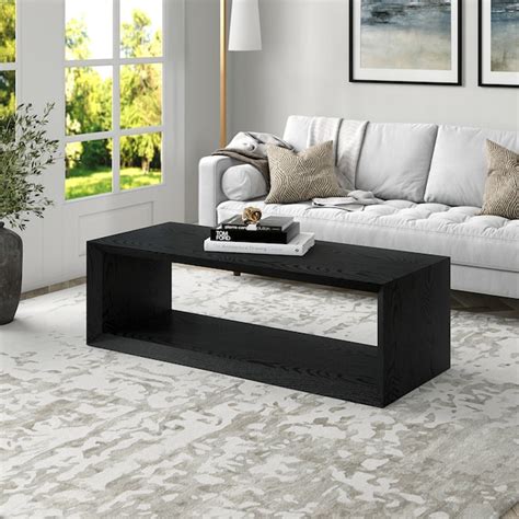 Hailey Home Osmond Black Grain Mdf Modern Coffee Table Ct1868 At