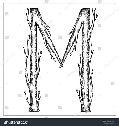 Hand Drawn Cursive Font Form Tree Stock Vector Royalty Free 226638850 Shutterstock