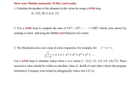 Solved Show Your Matlab Commands M Files And Results 1