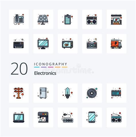20 Electronics Line Filled Color Icon Pack Like Computer Electronic