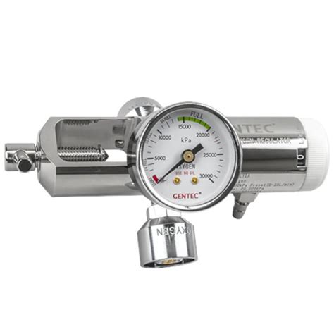 Gentec Regulator Flowmeter Medical Oxygen 25 Lpm Sis Orange Nz