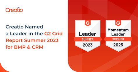 Creatio Named A Leader In The G2 Grid® Report I Summer 2023 For Business Process Management