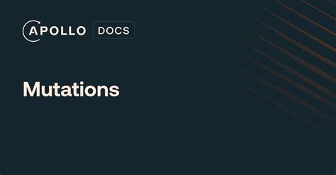 Mutations Apollo Graphql Docs
