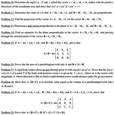 solved problem 10 determine the angles andy which the vector r xe ye