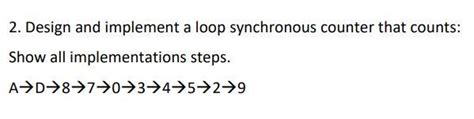 Solved 2 Design And Implement A Loop Synchronous Counter
