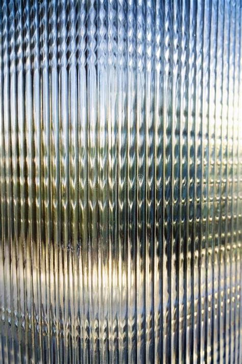 Glass Background With Reeded Pattern Textured Surface Stock