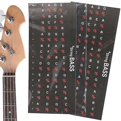 1 Sheet Bass Fretboard Stickers Paper Guitar Bass Chord Stickers Bass
