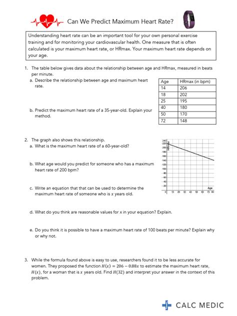 Lesson 1 1 Ap Precalculus Calc Medic Pdf Heart Rate Function
