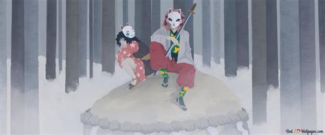 Demon Slayer Makomo And Sabito 4k Wallpaper Download