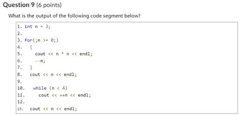 Solved destion 9 (6 points) What is the output of the | Chegg.com