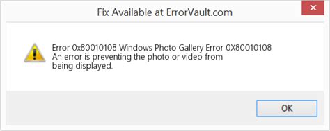How To Fix Error 0x80010108 Windows Photo Gallery Error 0x80010108