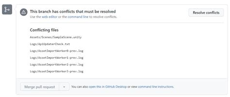 how can i resolve github desktop unity merge conflicts unity engine