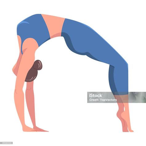 요가 아사나 또는 포즈 스트레칭 바디 벡터 일러스트 레이 션을 연습하는 젊은 여성 뒤로 굽히기에 대한 스톡 벡터 아트 및 기타 이미지 뒤로 굽히기 문화 물 Istock