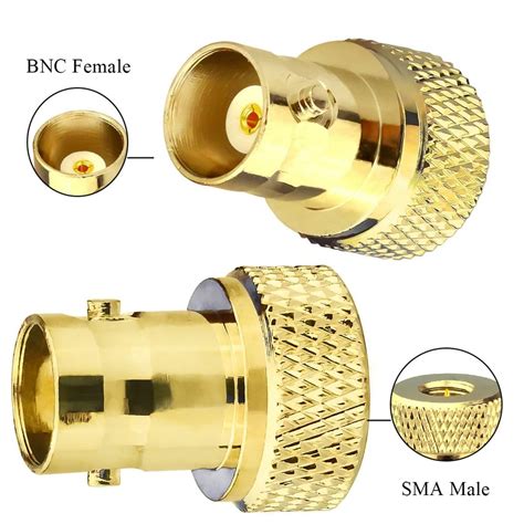 Переходник SMA male (штекер) - BNC female (гнездо), ВЧ адаптер для ...